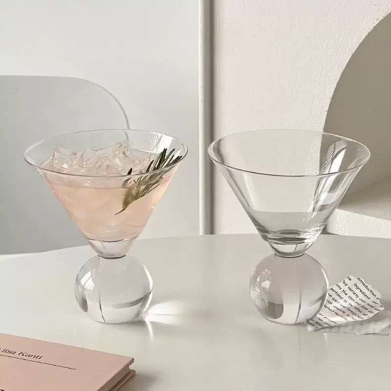 Vintage Short Stem Martini Glass – Glass Cup for Home Bar & Kitchen ...